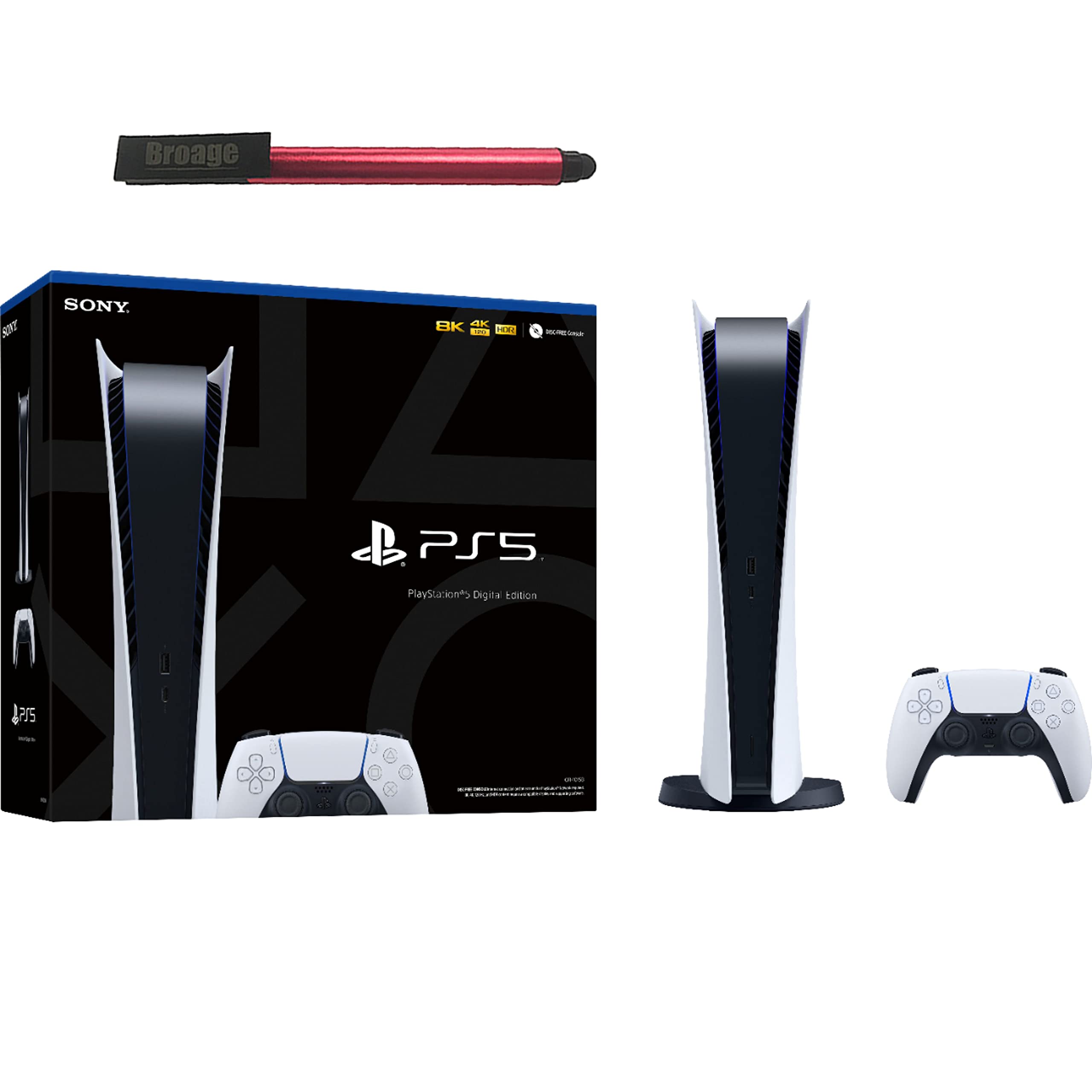 Sony Playstation 5 PS5 Digital Edition Gaming Console + 1 Wireless ...