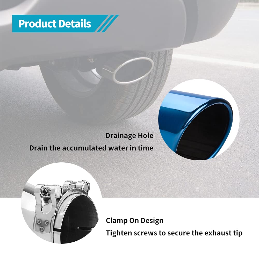 Snapklik.com : 3 Inch Inlet Exhaust Tip, 3" Inlet 4" Outlet 12" Overall ...