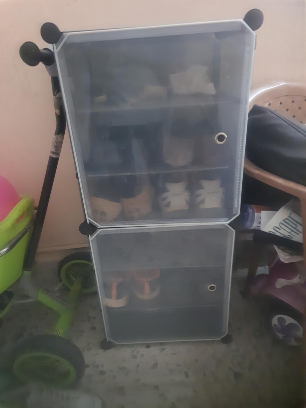 AYSIS Portable Shoe Rack for Home With Door,Adjustable Plastic Shoe ...