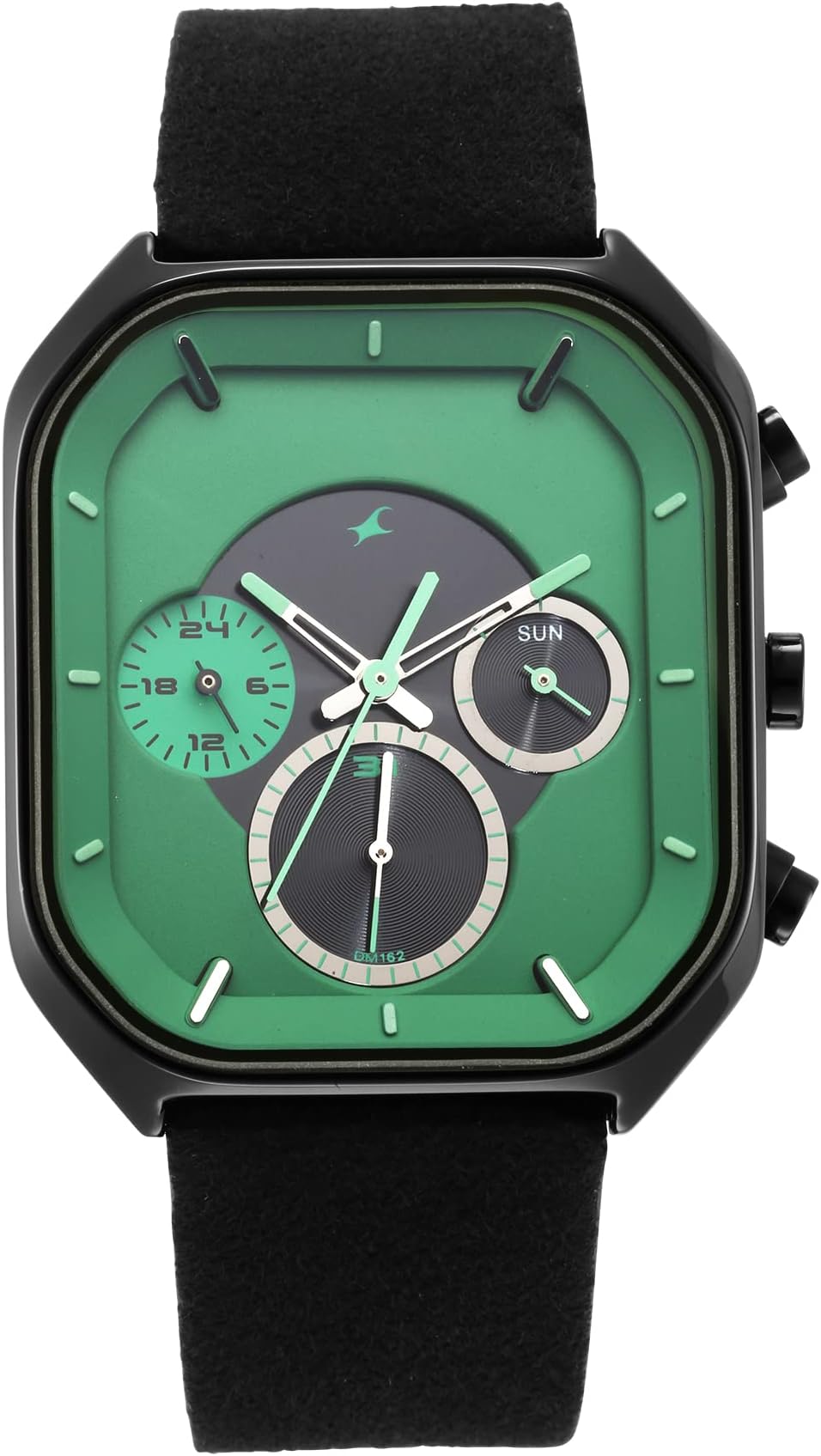 Fastrack After Dark Quartz Multi Function Green Dial Black Leather ...