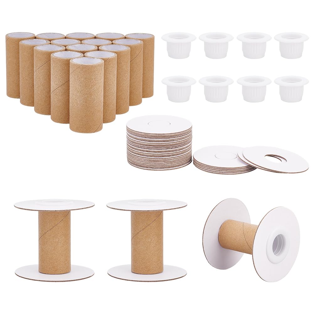 PH PandaHall 16 Sets Empty Paper Thread Spools, Wire Weaving Bobbins ...