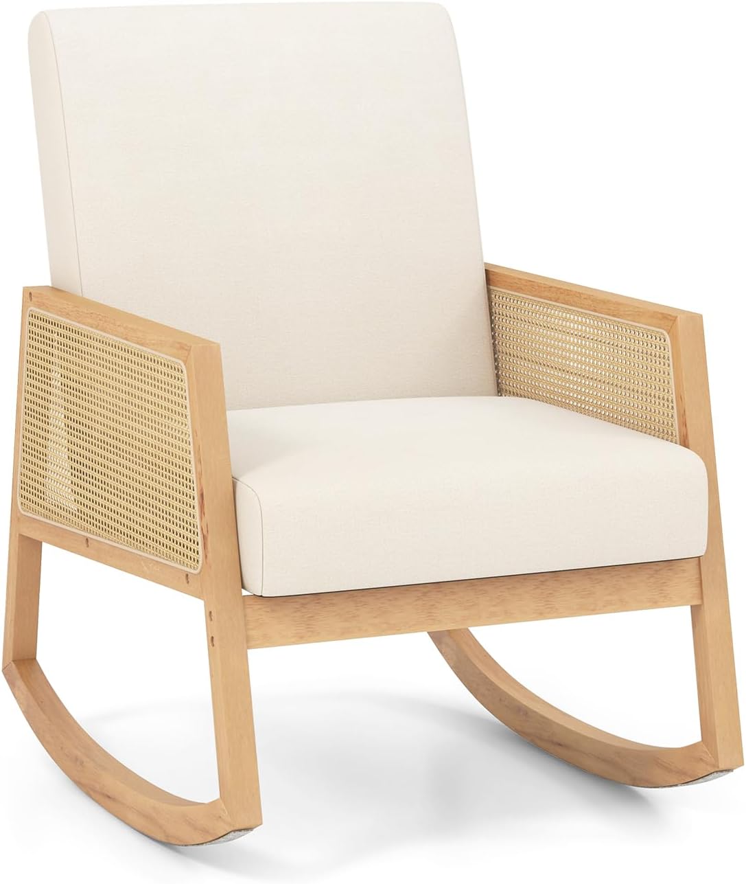 Amazon.com: Giantex Rocking Chair, Fabric Upholstered Glider Rocker ...