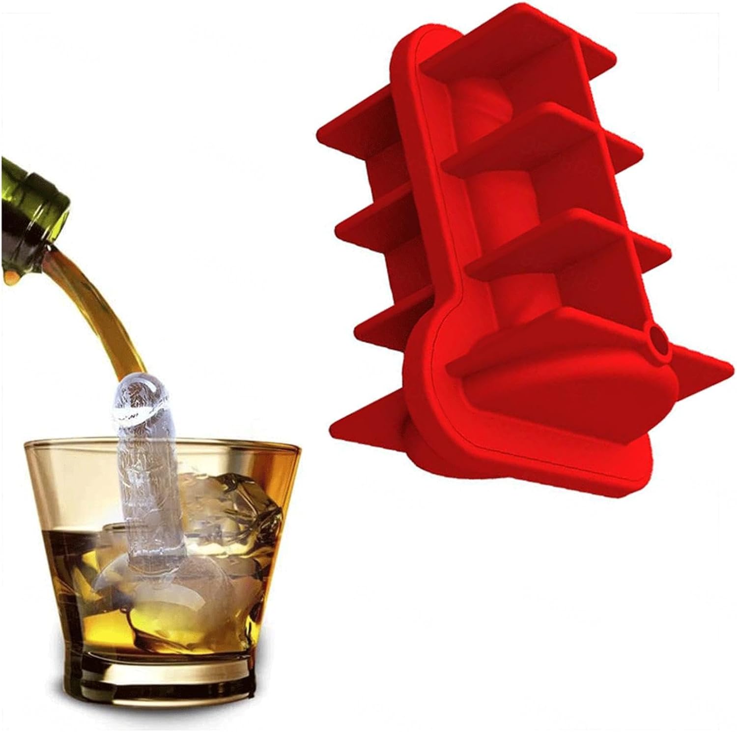 Amazon.com: Fun Shapes Silicone Ice Cube Mold - BPA Free Funny Ice ...