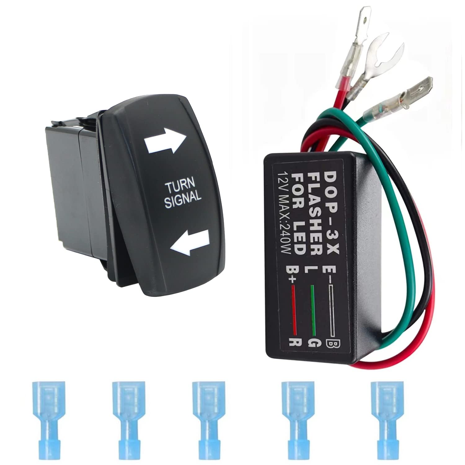 Universal Motorcycle Turn Signal Switch Kit VOZINMOST 12V 4Pin Turn