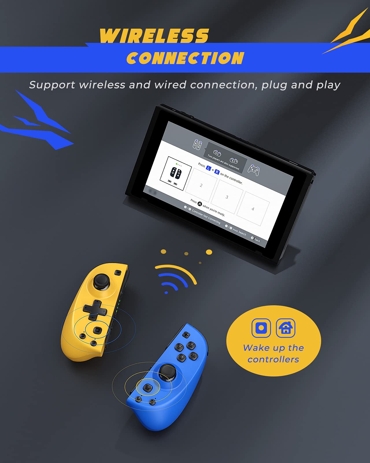 Buy Vivefox Switch Joy Pad Controller - Wireless Ergonomic Switch ...