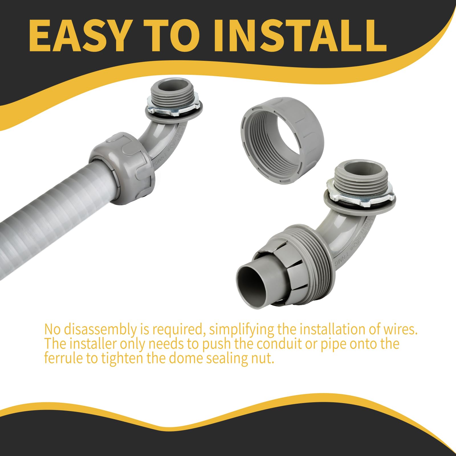 Snapklik.com : HDHAODA Conduit Connectors, 1 Inch Liquid Tight ...