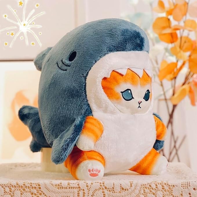 XGHEO Muñeco Gato Tiburón, Simpático Juguete de Peluche Gato Tiburón ...