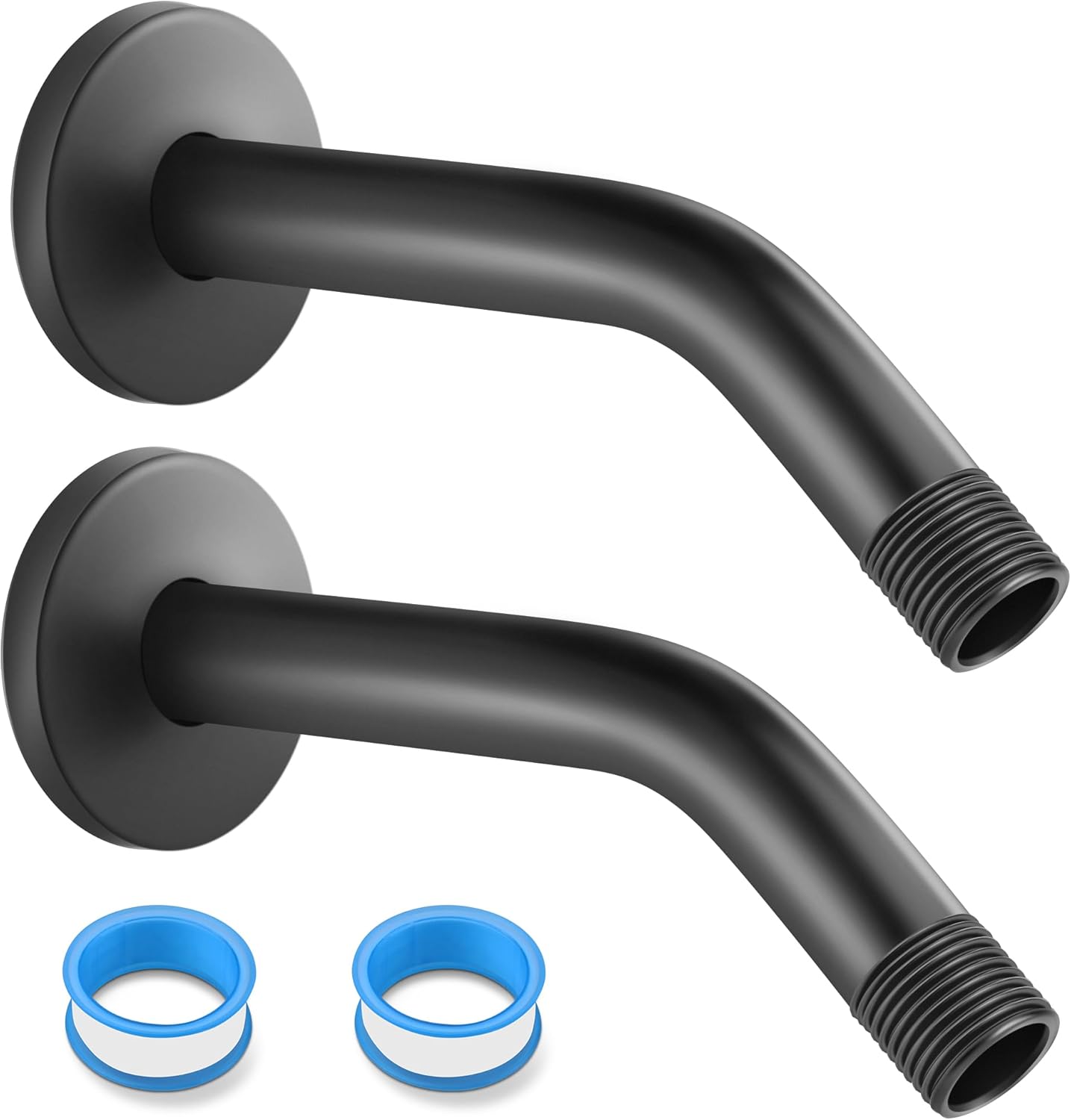 2 Pack Shower Arm with Flange, 6 Inch Shower Head Extension Arm Wall ...