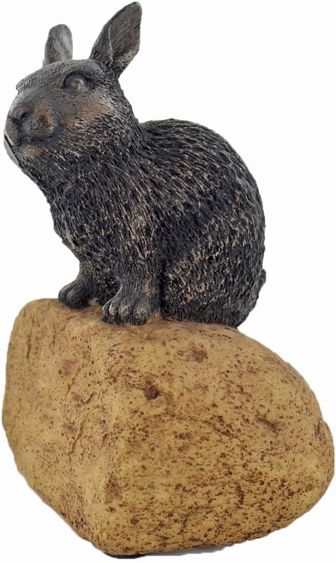 Fiesta Studios Small Bronze Rabbit on Stone Sculpture - Cold Cast ...