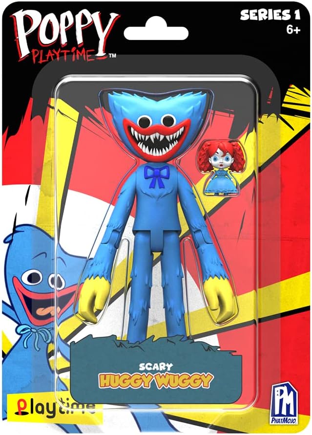 Amazon.com: Poppy Playtime Scary Huggy Wuggy Action Figure (5'' Posable ...