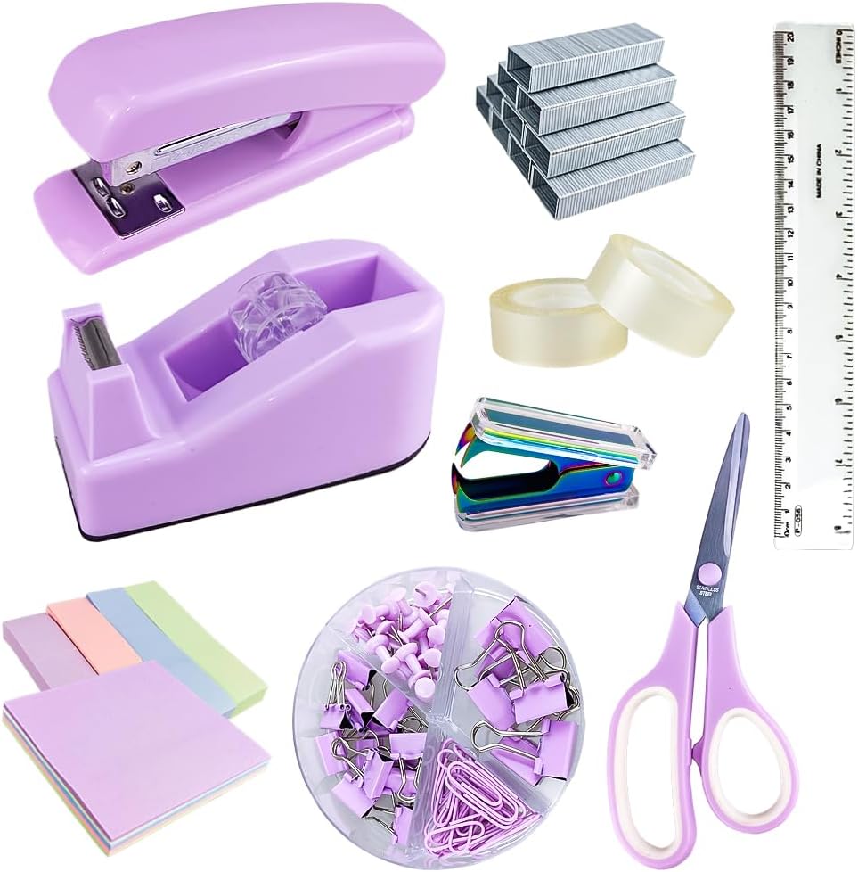 Amazon.com : Purple Office Supplies Girl Desk Supplies Accessories ...