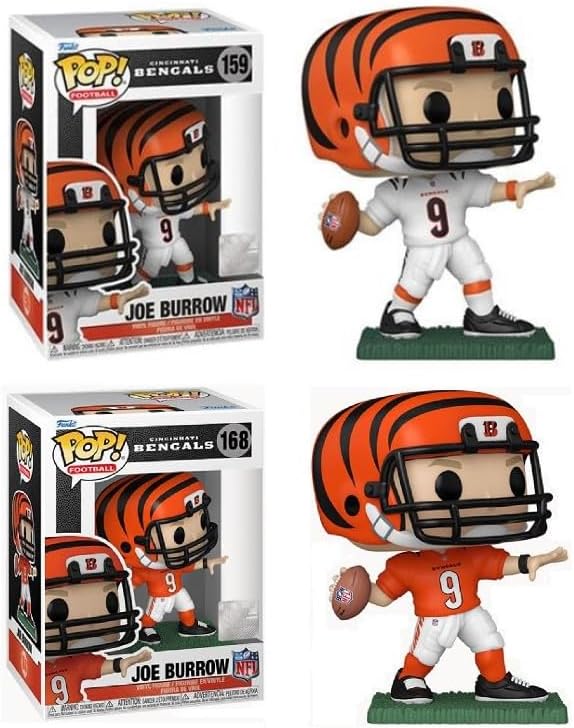 Amazon.com: Funko Joe Burrow (Cincinnati Bengals) NFL Pop! Combo (2 ...
