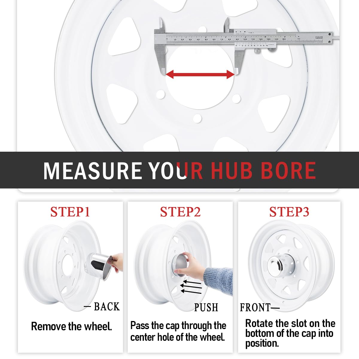 Snapklik.com : RTrhinotuning 4 PCS 4.88in Stainless Steel Trailer Wheel ...