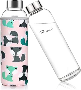 Amazon.com: Ryaco Borosilicate Glass Water Bottle : Sports & Outdoors