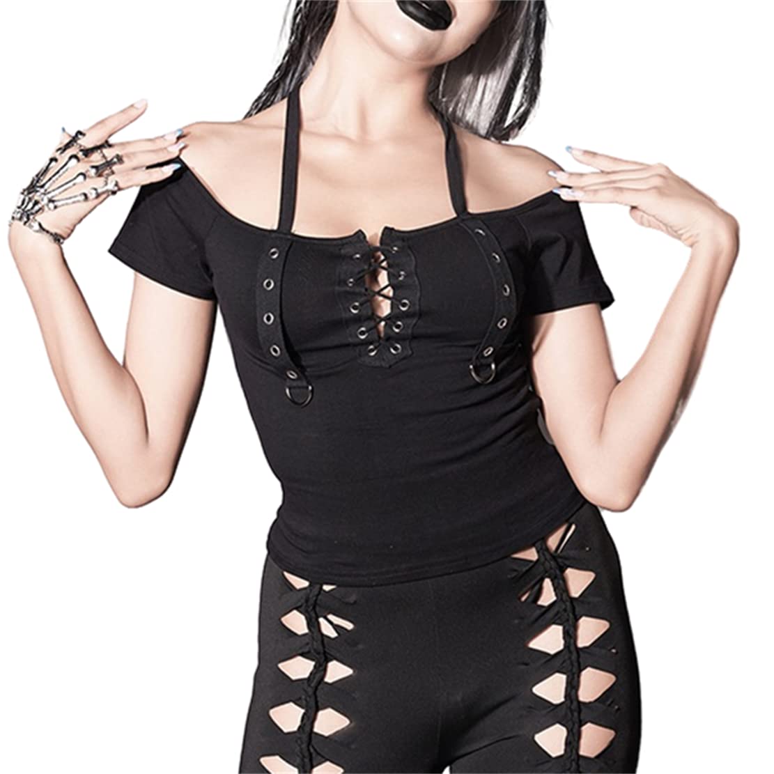 XCJIKUKE Gothic Crop Top for Women Goth Fairy Grunge Tank Tops Punk T ...