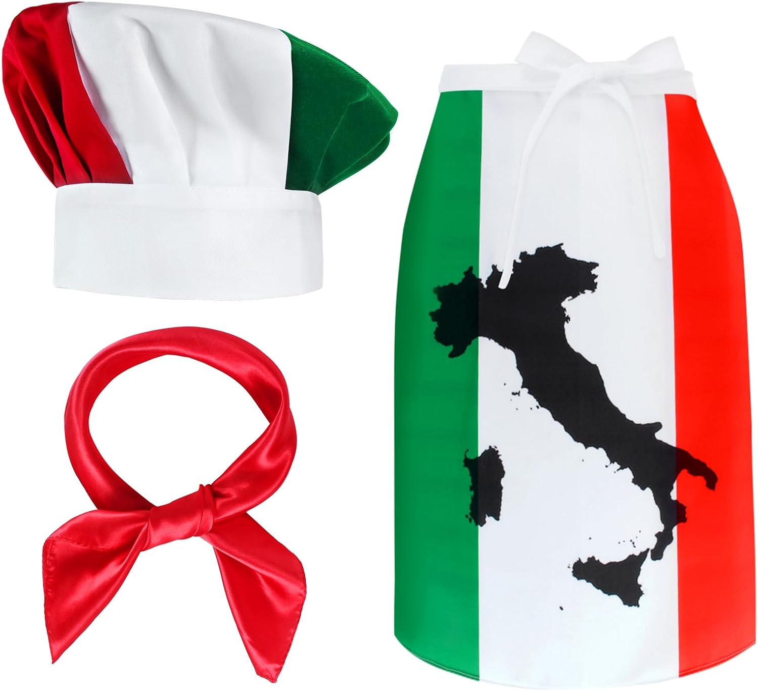 Kids Italian Costume Kyson Pack Of 6 Italian Flag Chef Costume Italian ...
