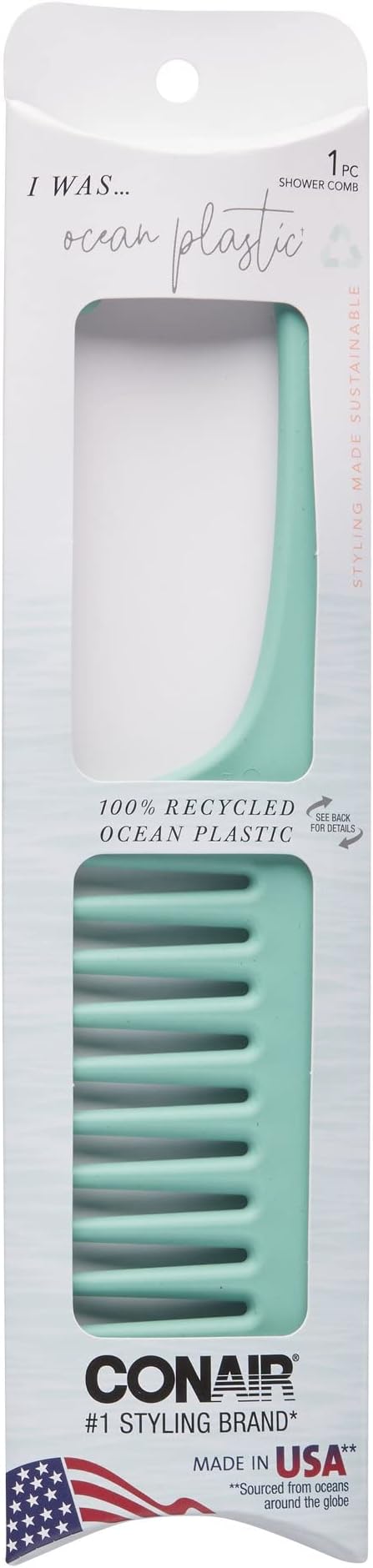 Amazon.com : Conair Earth-Friendly Planet Upcycled Detangling Shower ...