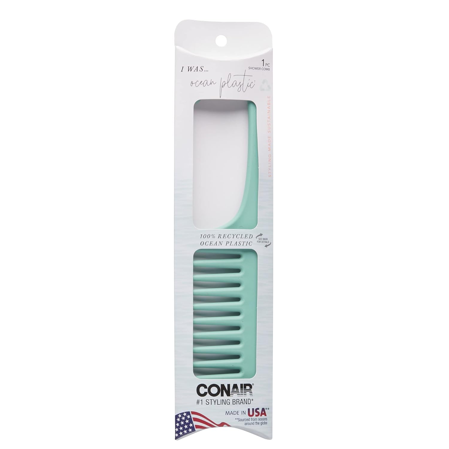Amazon.com : Conair Earth-Friendly Planet Upcycled Detangling Shower ...