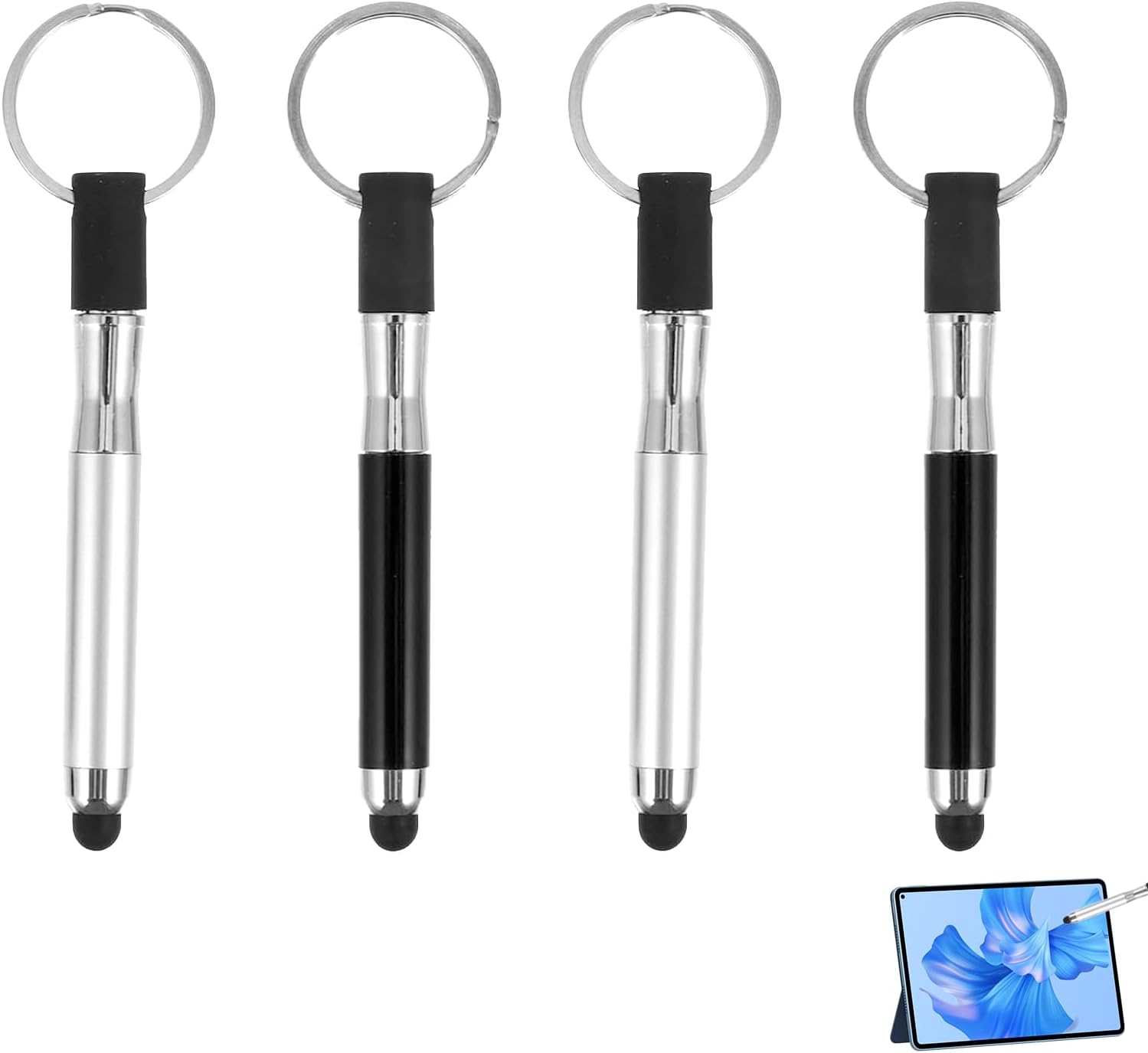 Pack of 4 Mini Universal Stylus 3 in 1 Stylus Touch Pen Tablet Pen for ...