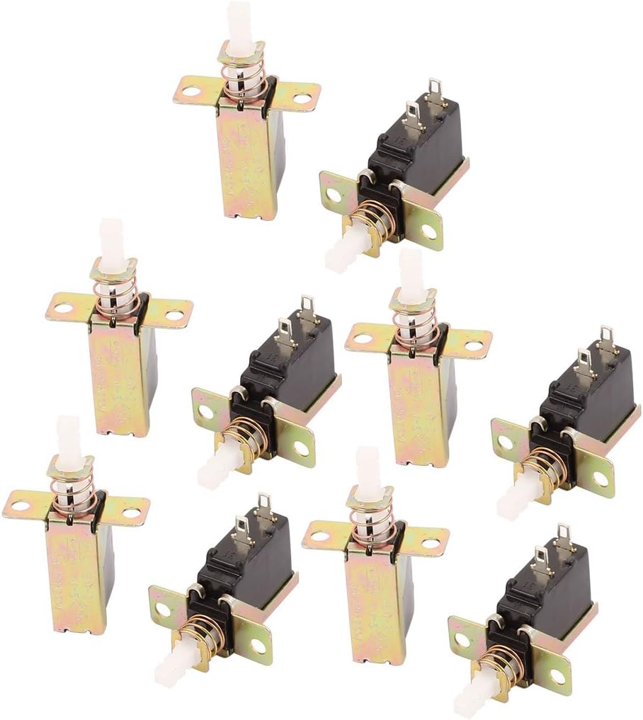 Aexit 10Pcs AC Accessories 250V 8A/128A SPST 2P Spring Loaded Self ...