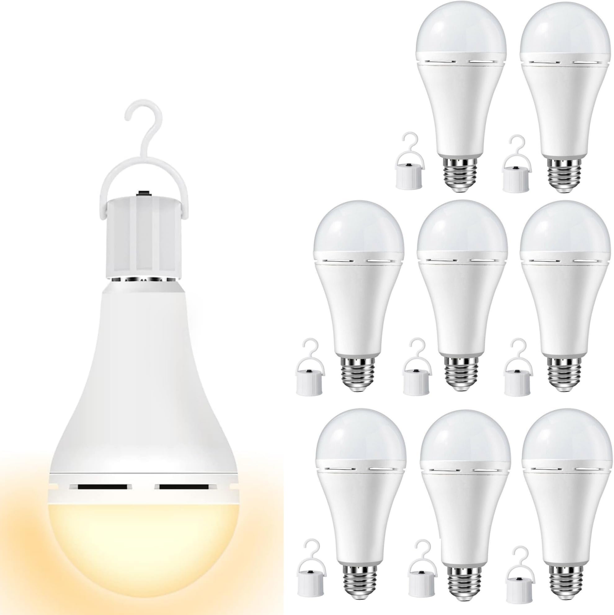 NOTOC Rechargeable Light Bulbs 9W,Battery Operated Powered LED Light ...