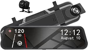 Amazon.com: 10 Inch IPS 2.5D Touch Screen Car Dvr Mirror Vehicle Black ...