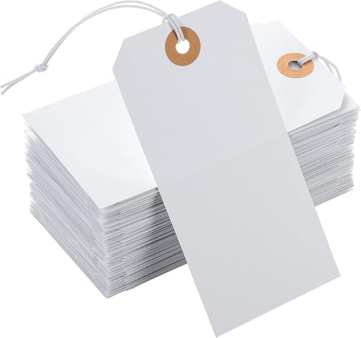Amazon.com : 100pcs Large Price Tags with String Attached White Hang ...