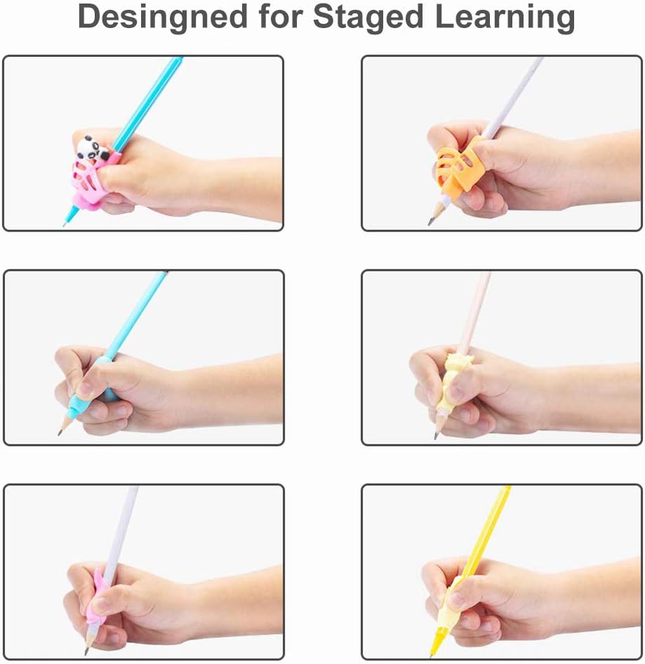 GuDoQi Pencil Grips for Children, Set of 15, Pencil Grips for Kids ...