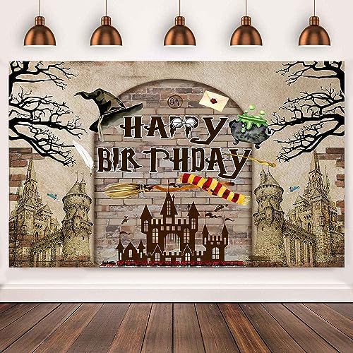 Amazon.com : KIKIDOR Magic Wizard Birthday Backdrop for Boys Girls ...
