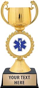Amazon.com : Personalized Star of Life Trophy, 7.25" Gold Cup EMS Star ...