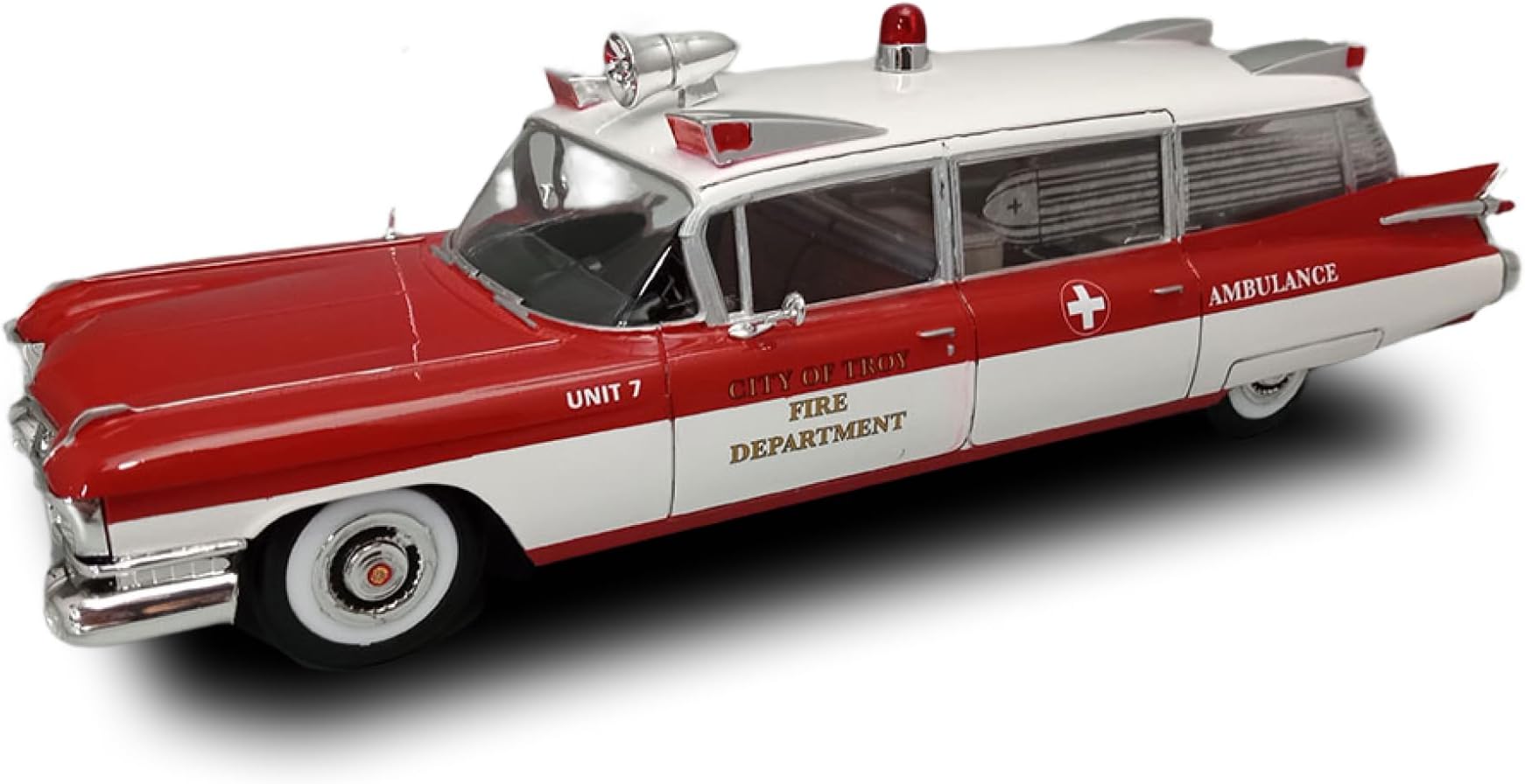 Amazon.com: AMT 1959 Cadillac Ambulance w/Gurney 1:25 Scale Model Kit ...