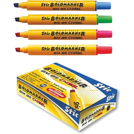 Stic chisel markers 10 assorted calligraphy highlighting sketch pens ...