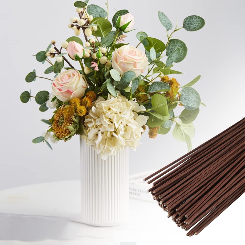 Snapklik.com : 60 Pack Floral Stems Wire For Paper Flower 2 Gauge Brown ...