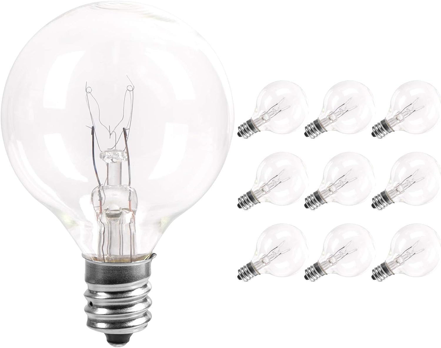 Brightown G40 Replacement Light Bulbs 5W Clear Globe Bulb fits E12/C7 ...