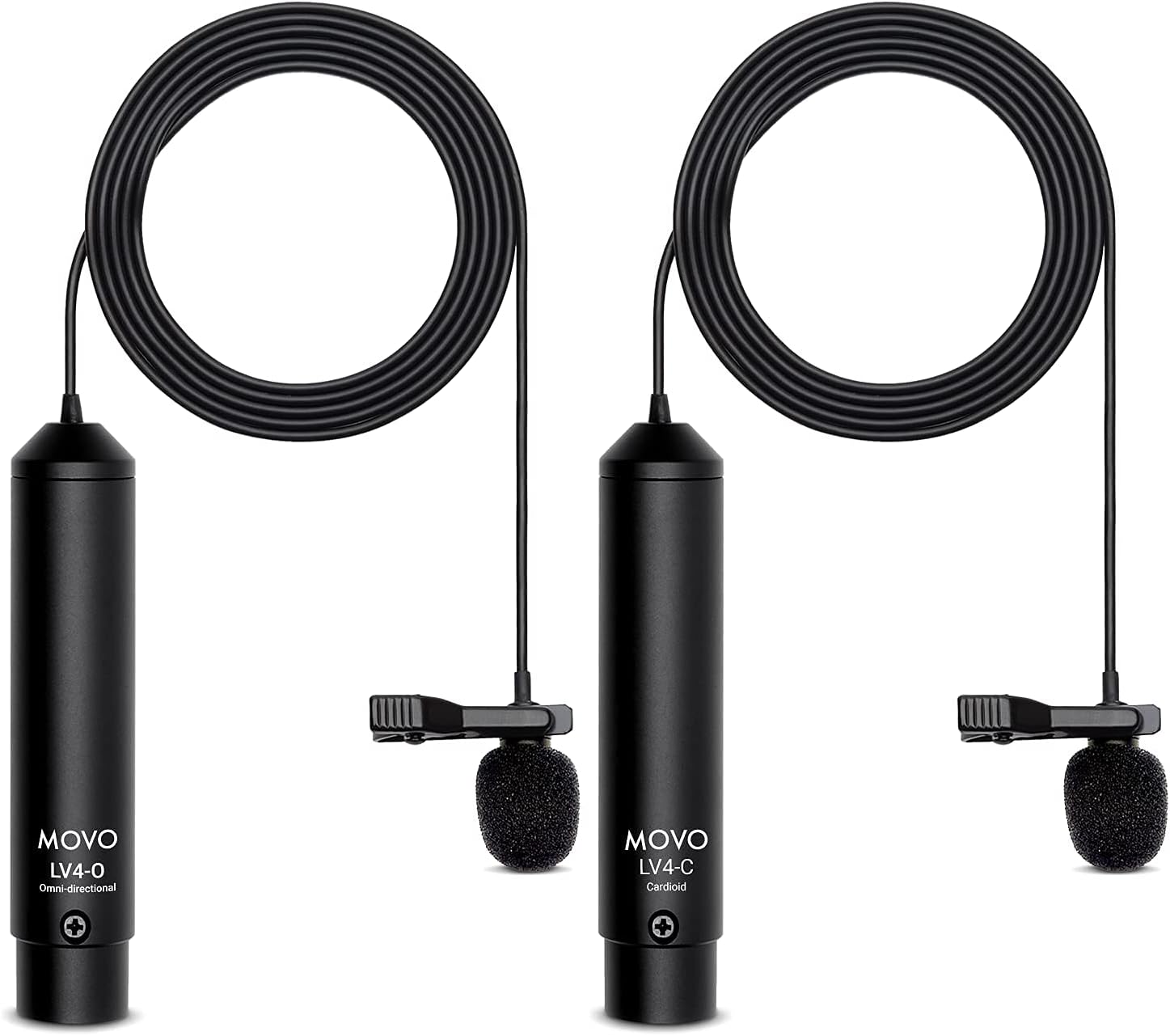 Amazon.com: Movo LV-6 XLR Lavalier Microphone Set - Omnidirectional ...