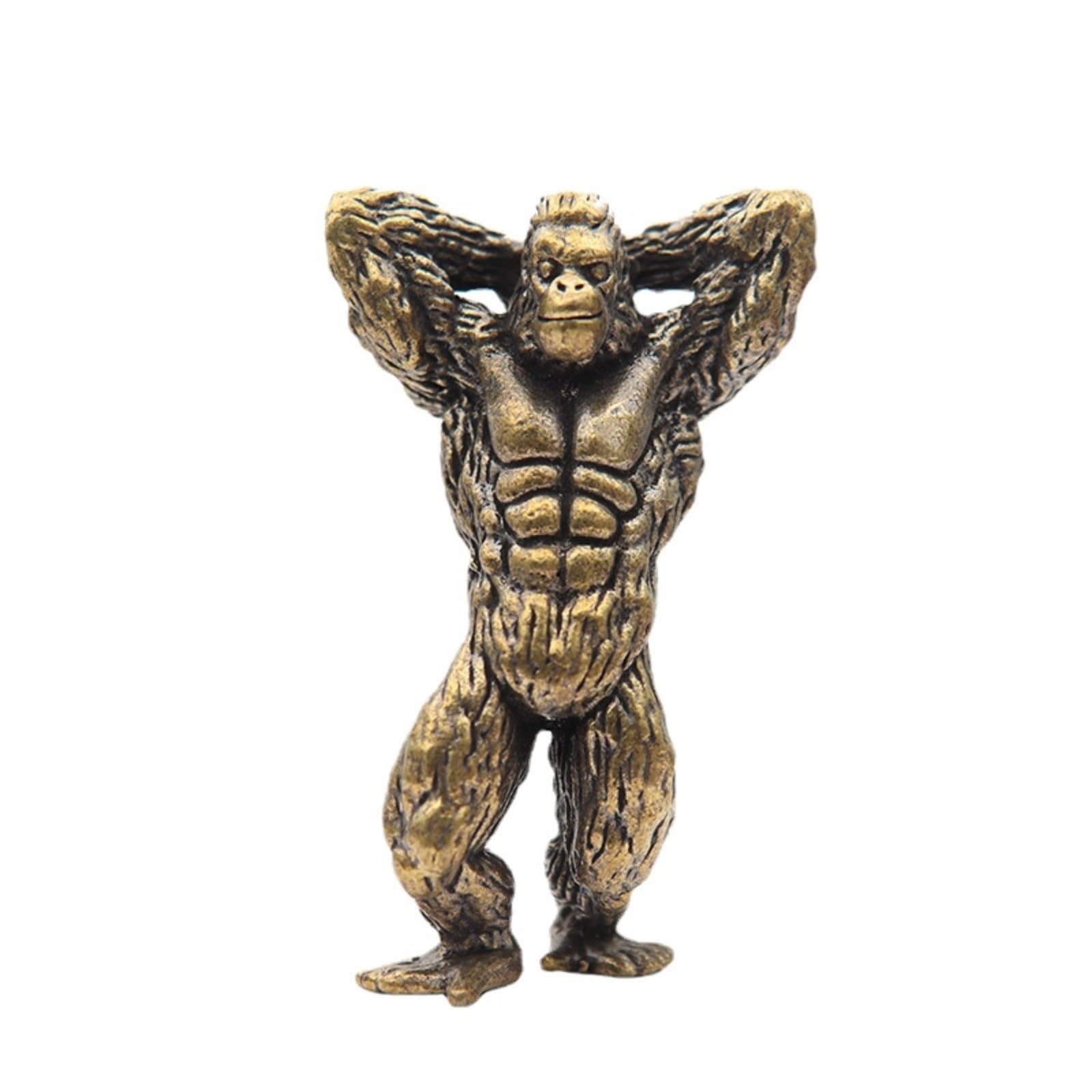 Amazon.com: Antique Brass Fun Fitness Gorilla Figurines,Metal Animal ...