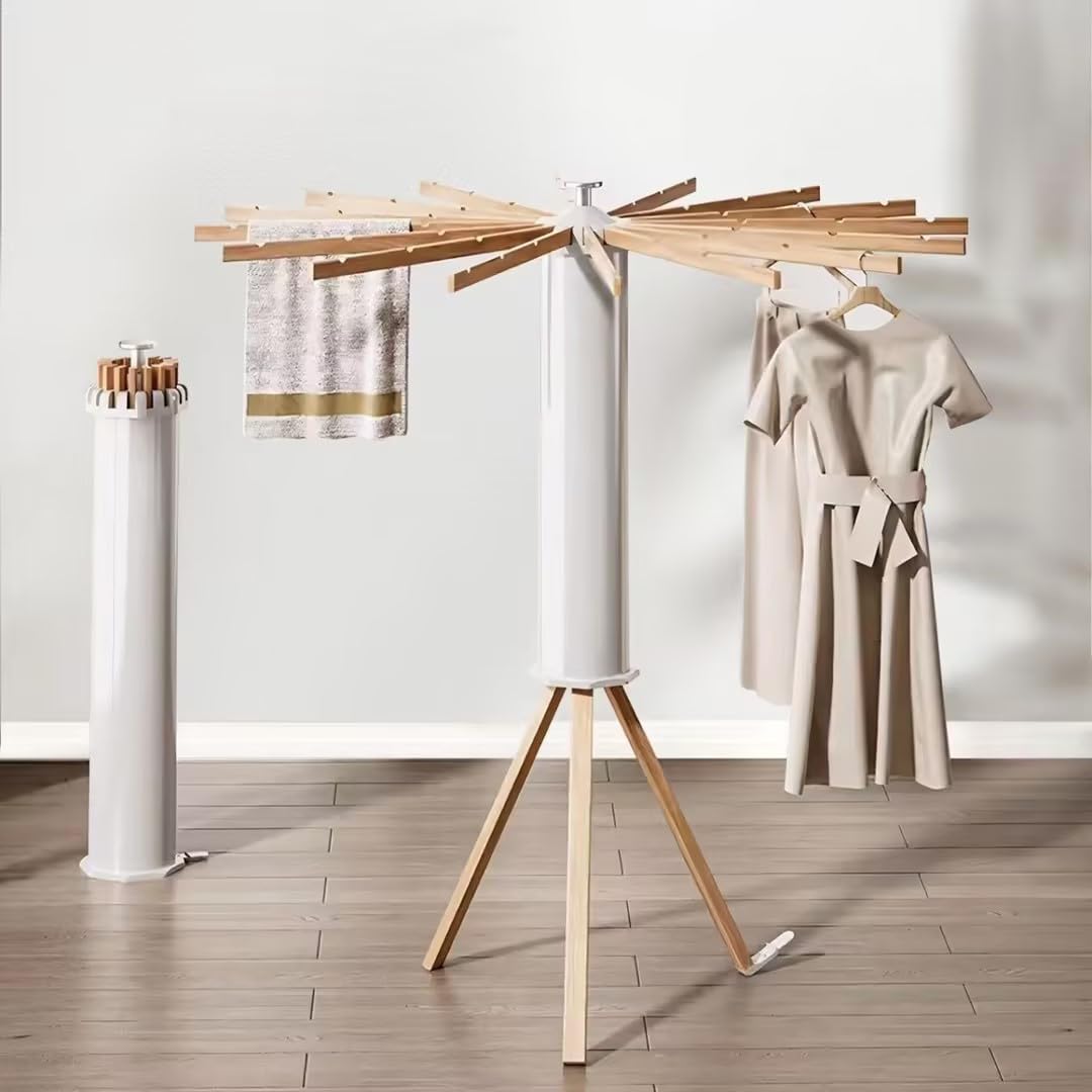Snapklik.com : Tripod Clothes Drying Rack Folding Outdoor Indoor