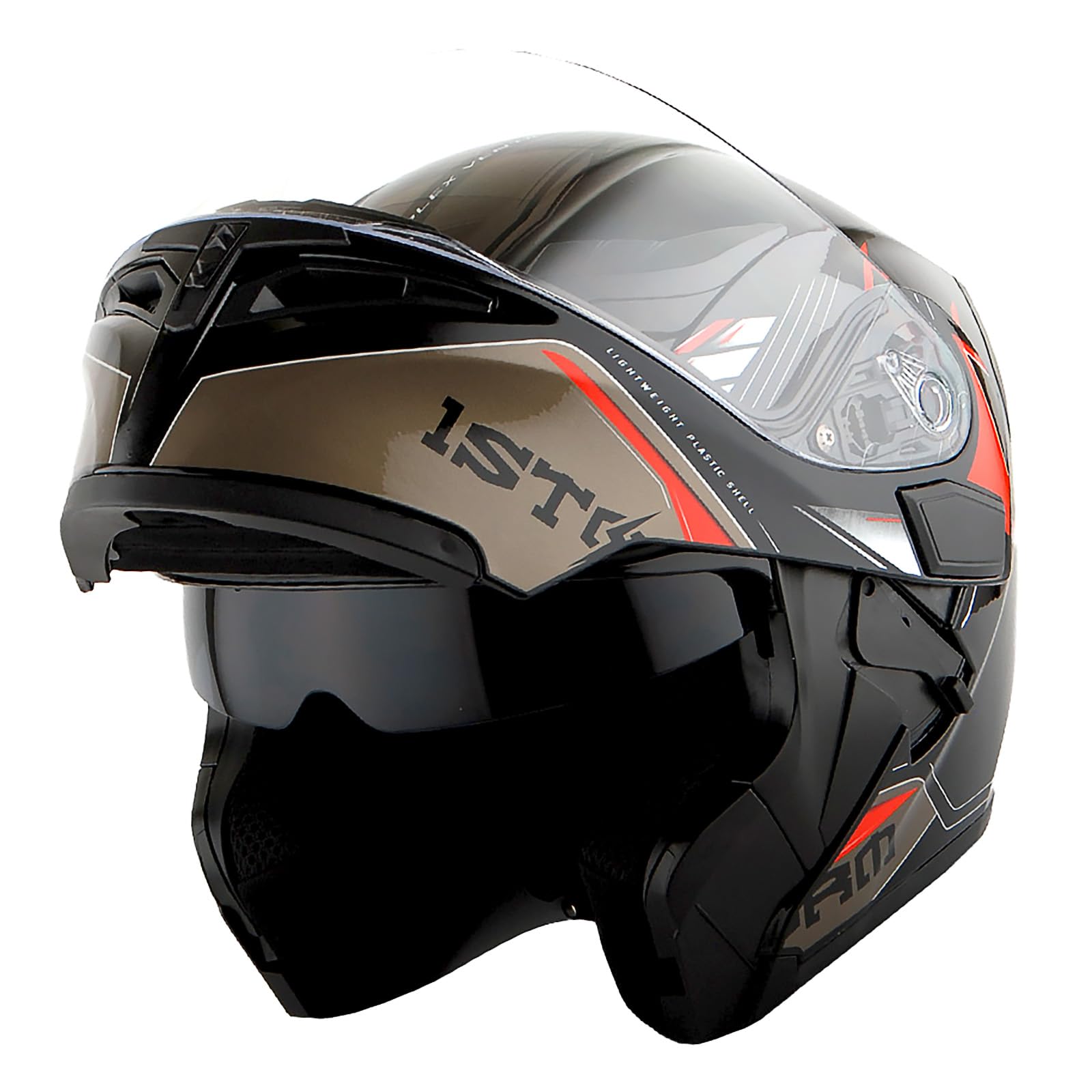 Snapklik.com : Motorcycle Modular Full Face Flip Up Dual Visor Helmet ...