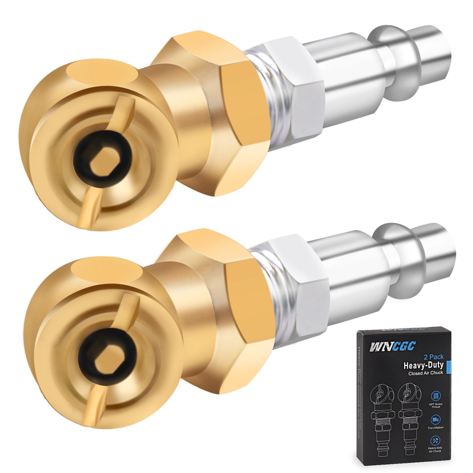 WNCGC 1/4" Portable Air Chuck Closed Brass Ball Inflator for Inflator ...