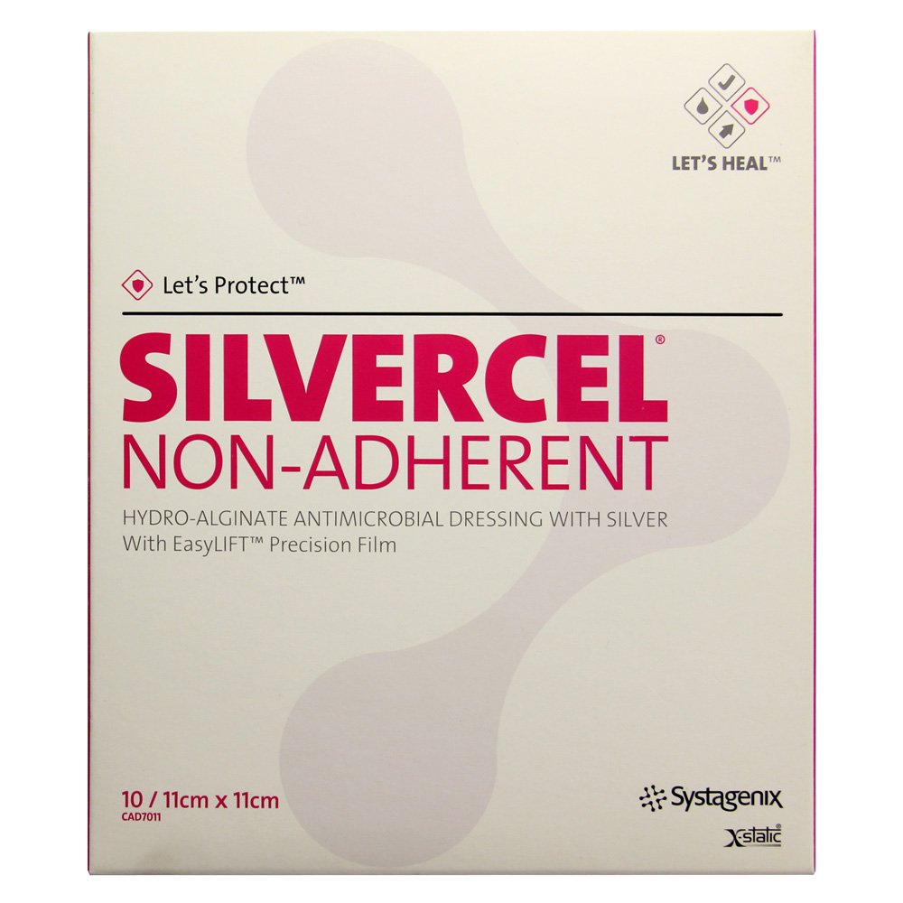 Silvercel D7707 Non-Adherent Dressing, 11cm x 11cm, Pack of 10 : Amazon ...