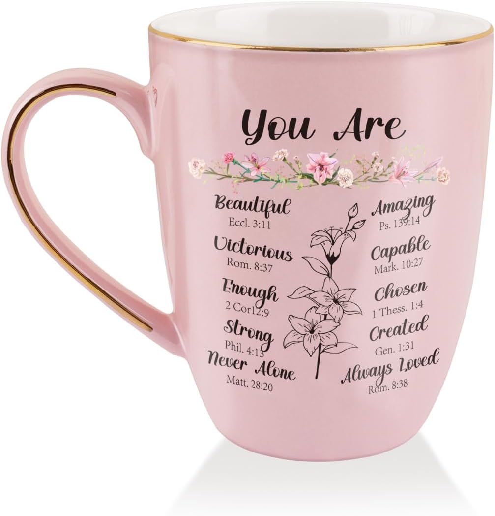 Amazon.com: WAVEYU Cute Ceramic Mug for Women Girls, Chic Coffee Water ...