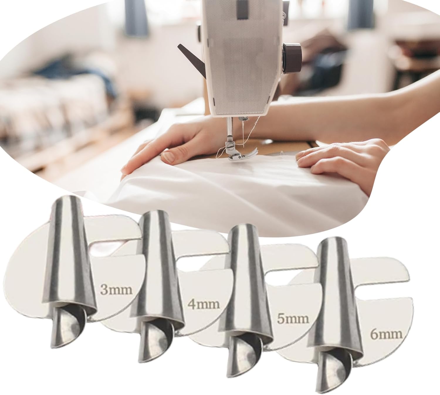 Amazon.com: Sewing Rolled Hemmer Foot, Upgraded Universal 3-10mm 8 ...