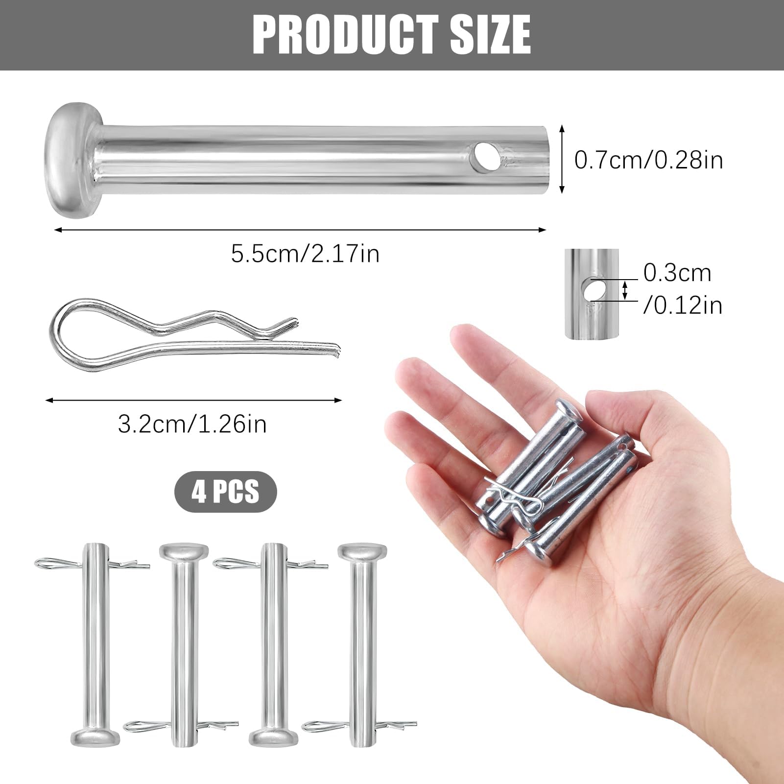Shear Bolts Snowblower Uxcell 304 Stainless Steel Clevis Pins - 10mm X ...
