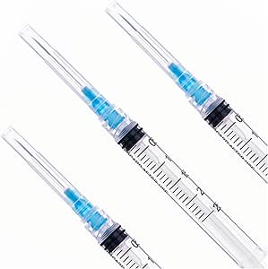 Amazon.com: 2.5ml Disposable luer lock Syringe with 23G/1Inch Needle, Individual Package (100 ...