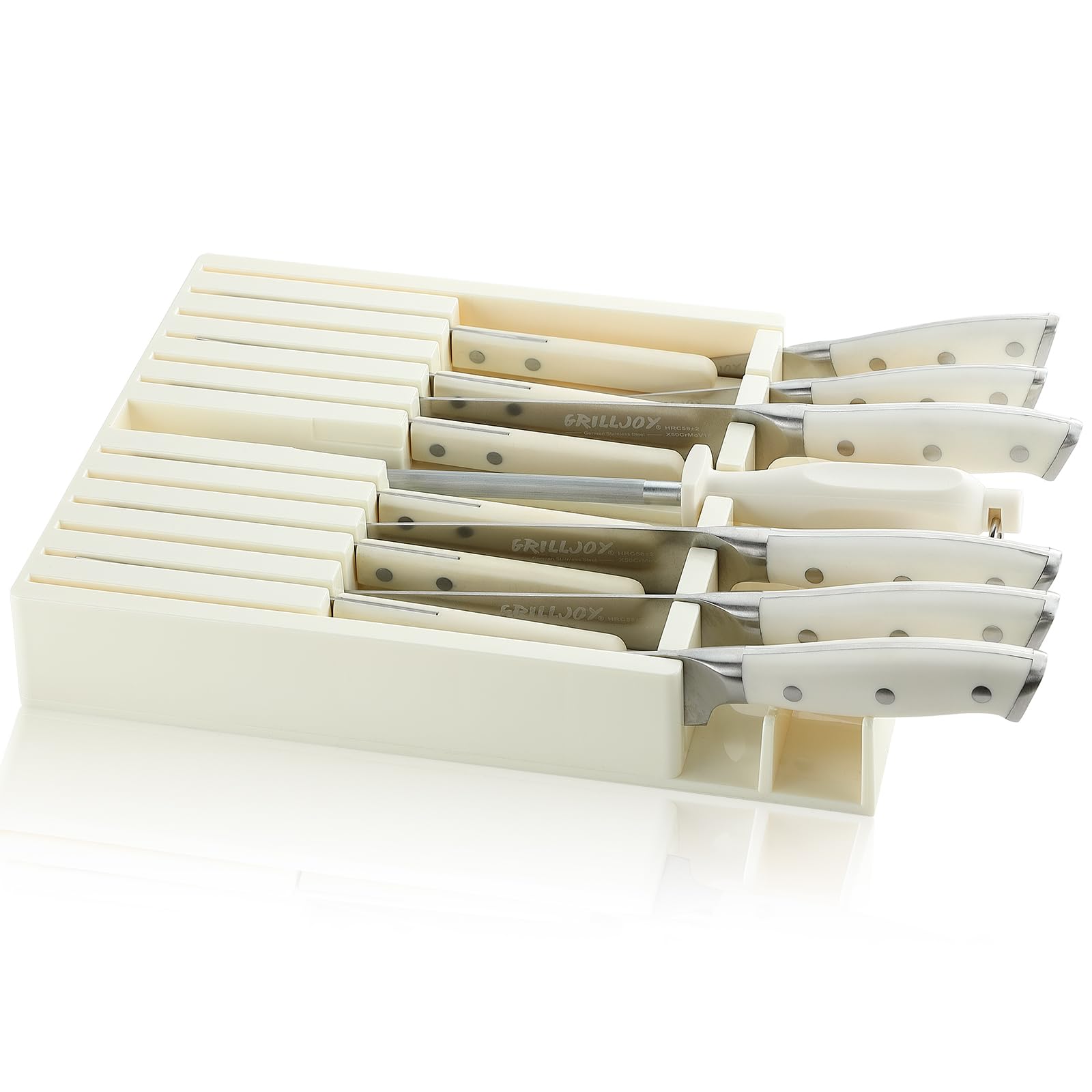 Amazon.com: grilljoy 17PCS Premium Knife Set With In-drawer Knife Block ...