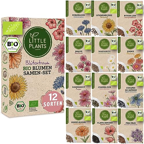 Little Plants Blumensamen Set - 12 Sorten BIO Samen Blumen - 100% ...