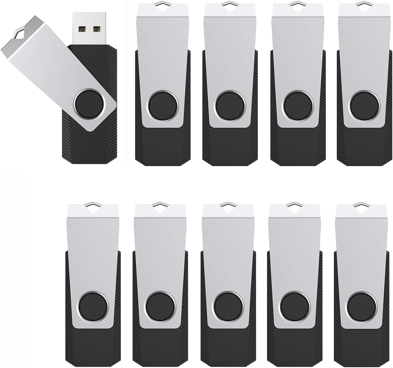 8GB Flash Drive 10 Pack, Alihelan 8G USB Stick Thumb Drive Bulk USB 2.0 Memory Stick Swivel ...