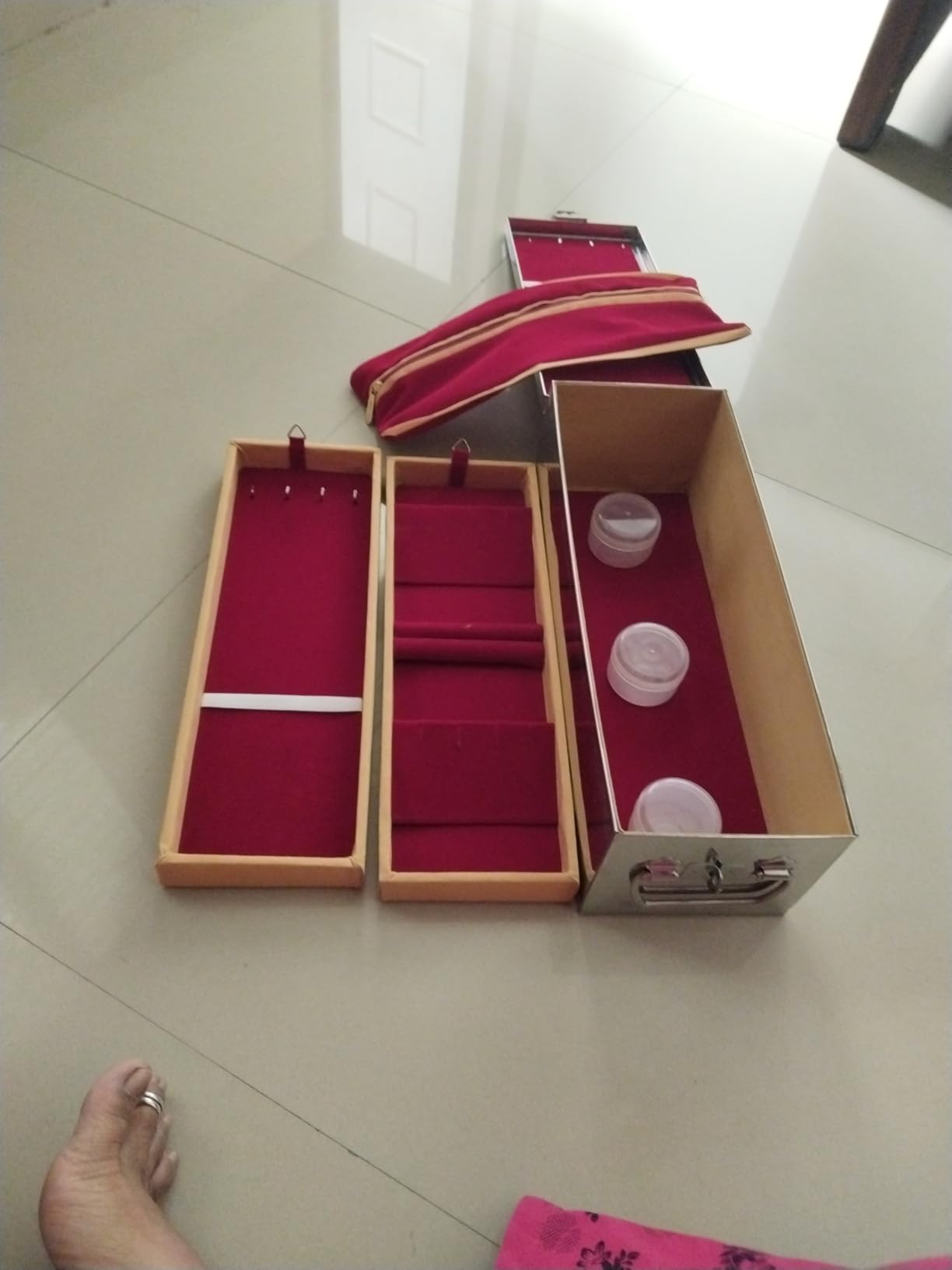 Komal Stainless Steel Large Traditional Jewellery Box for Locker Comes ...