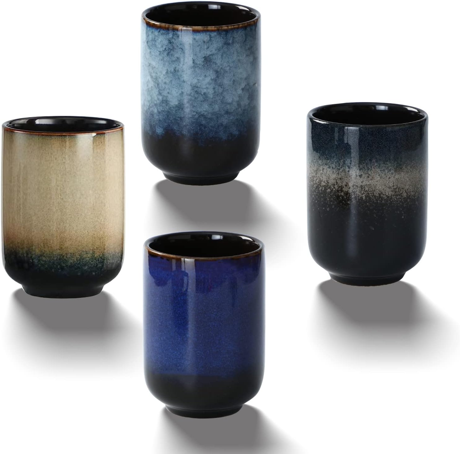 Amazon.com | Ceramic Japanese tea cup, MINOYAKI, Aoshino, Chisuji ...