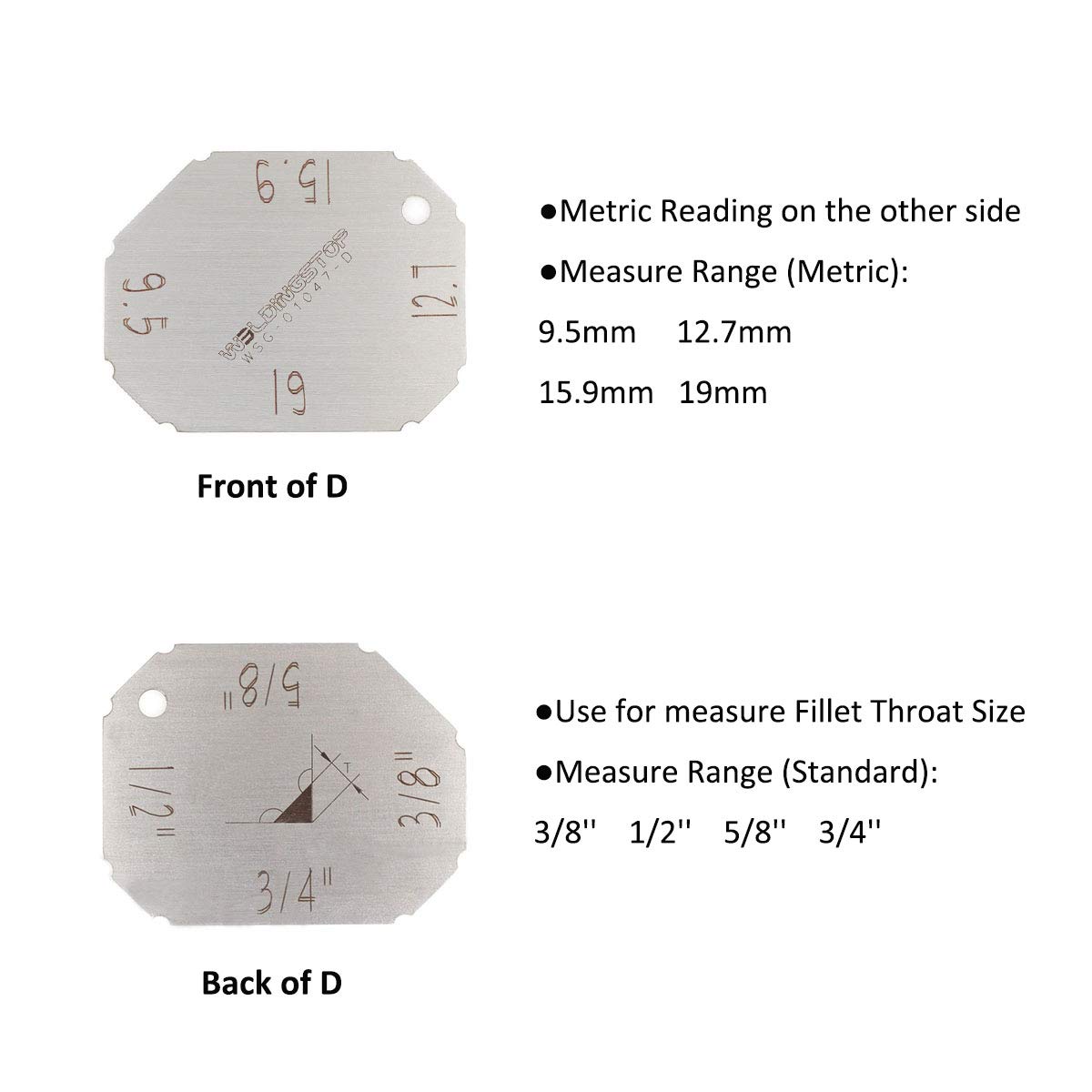 Snapklik.com : 4pcs Weld Gauge Key Welding Fillet Throat Size & Leg ...